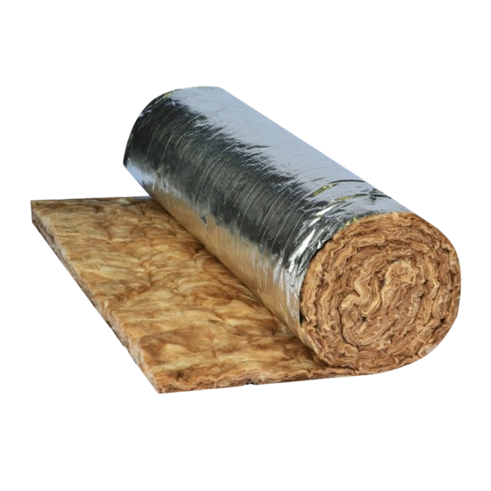 1.2M X 8M X 100MM Earthwool Insulation Roll With Aluminum Foil ...
